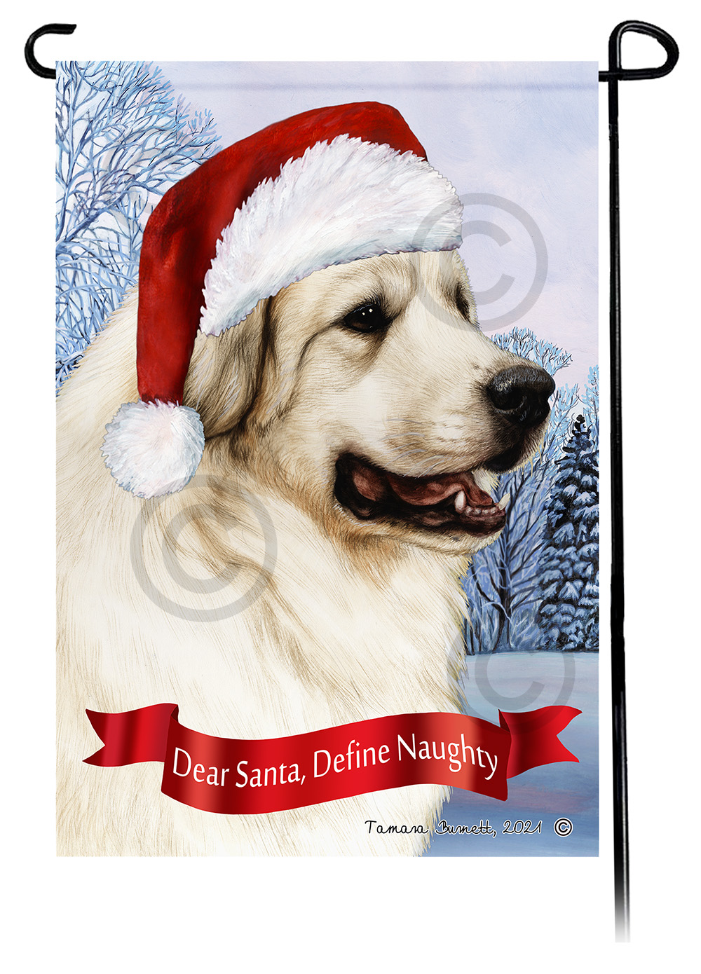 Great Pyrenees Dear Santa, Define Naughty - Garden Flag | Pet Gifts USA