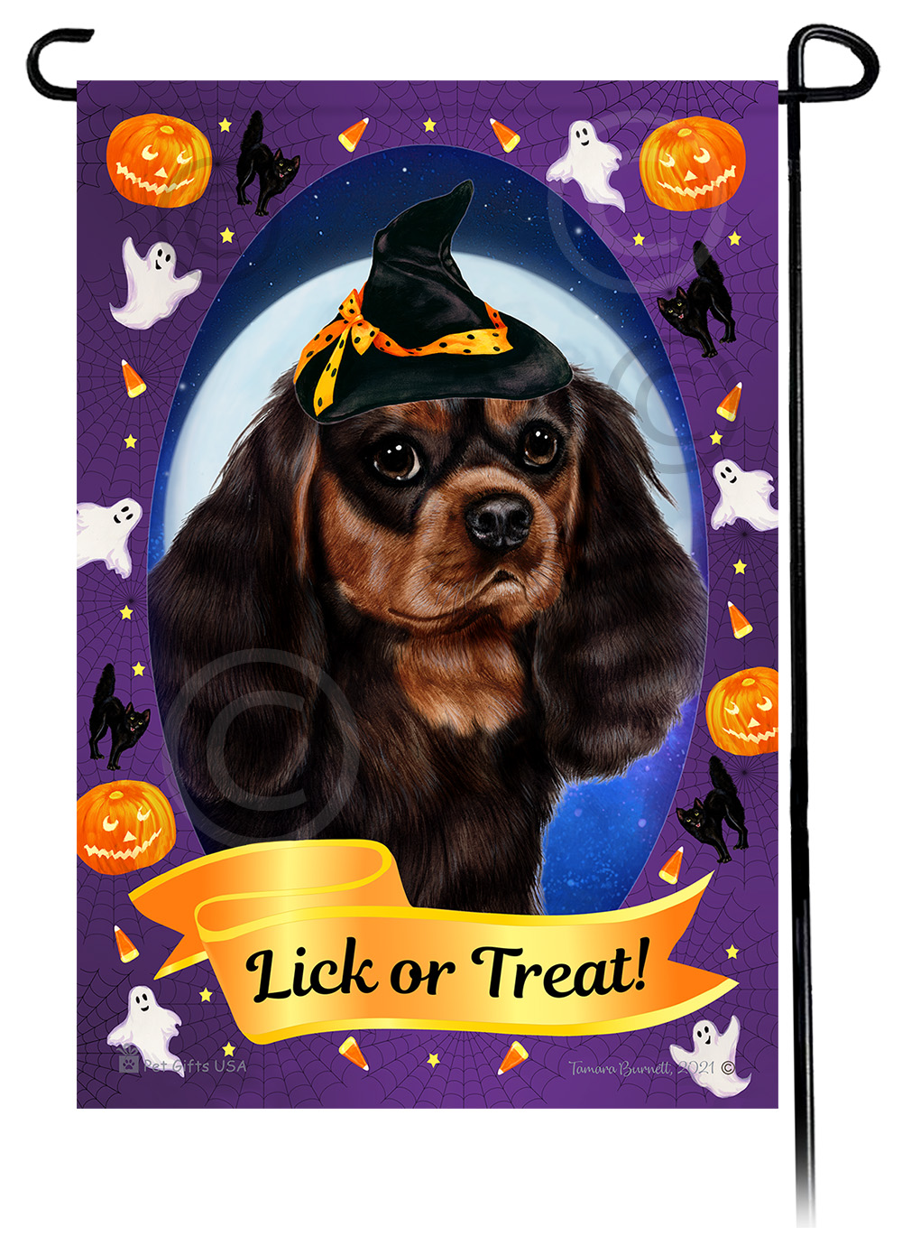 Cavalier King Charles (Spaniel Black And Tan) - Halloween Howls Garden ...
