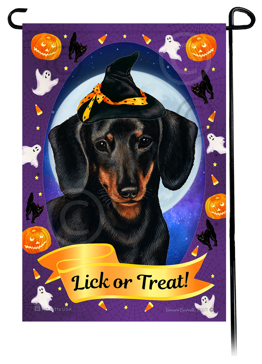 Newfoundland Black - Patriotic Flowers Garden Flag | Pet Gifts USA