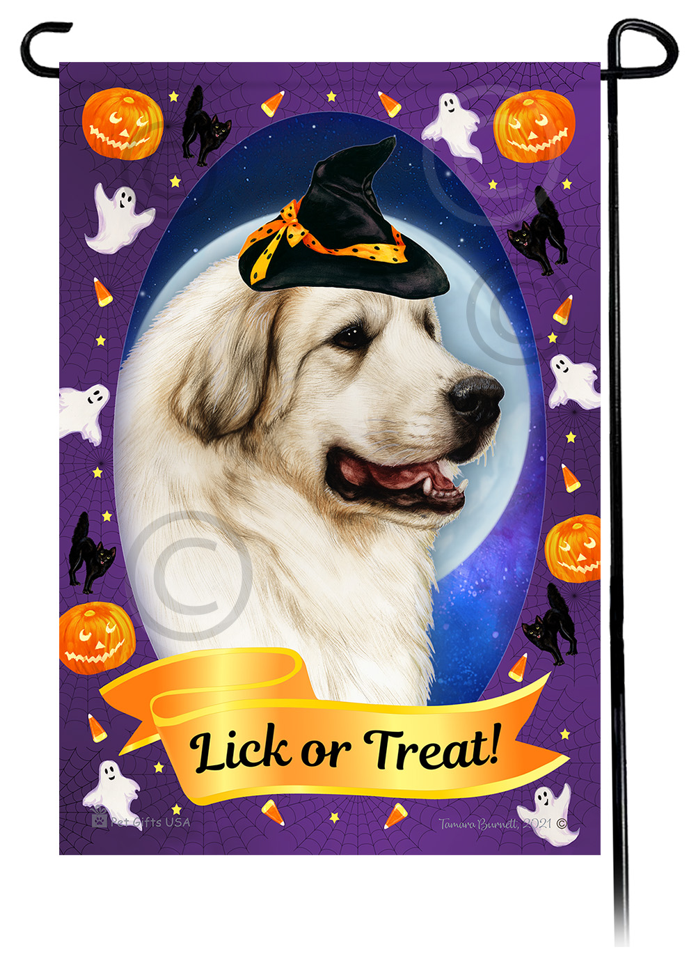 Great Pyrenees - Halloween Howls Garden Flag | Pet Gifts USA