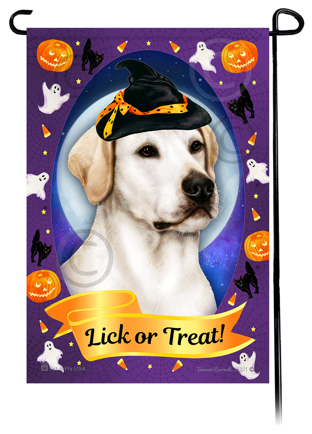 Labrador Retriever (American White) - Halloween Howls Garden Flag | Pet ...