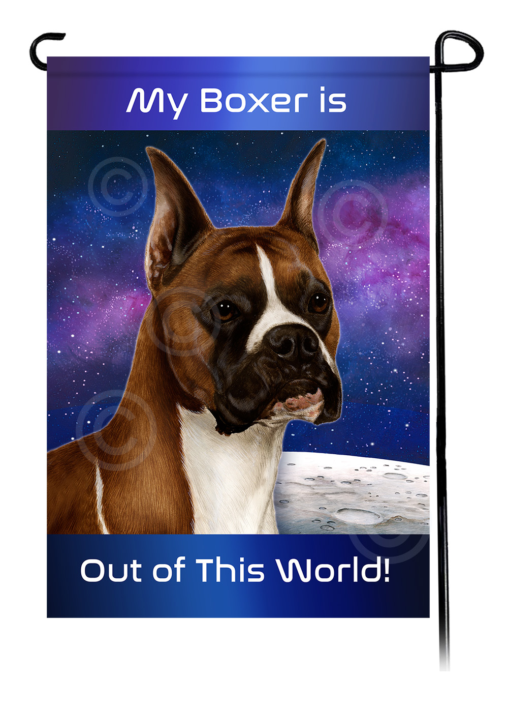 Boxer Fawn Cropped - Out Of This World Garden Flag | Pet Gifts USA