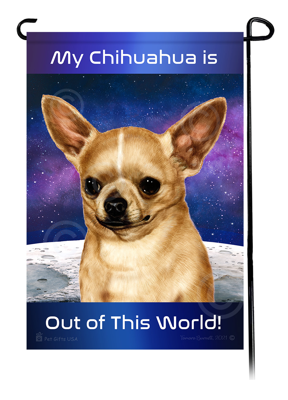 Chihuahua SH Fawn - Out Of This World Garden Flag | Pet Gifts USA