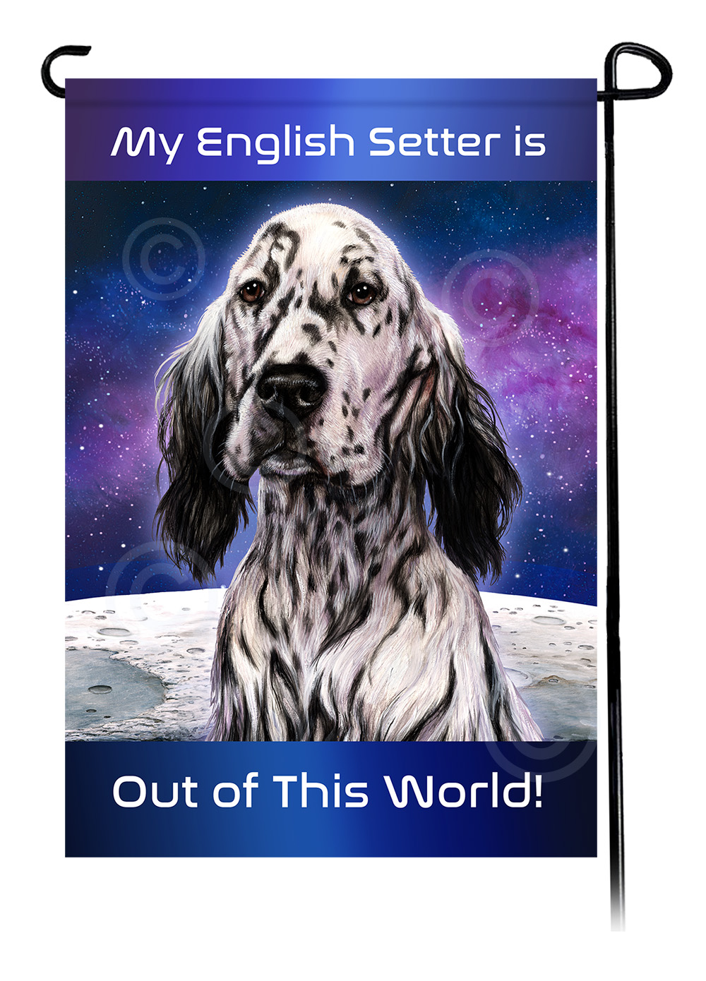 English Setter Black and White - Out Of This World Garden Flag | Pet ...