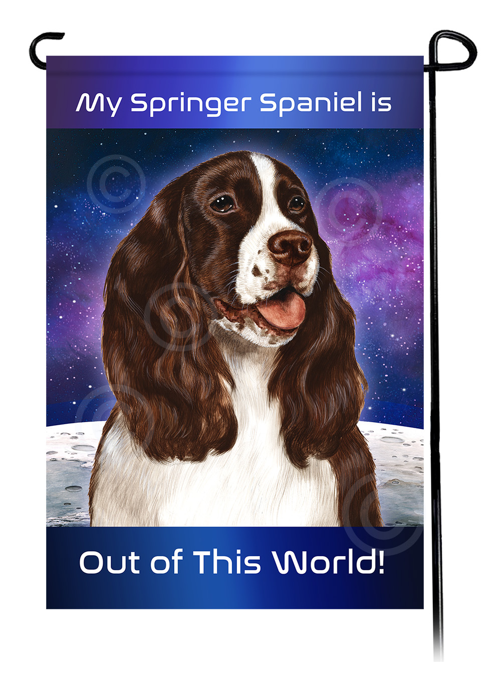 Springer Spaniel Liver - Out Of This World Garden Flag | Pet Gifts USA