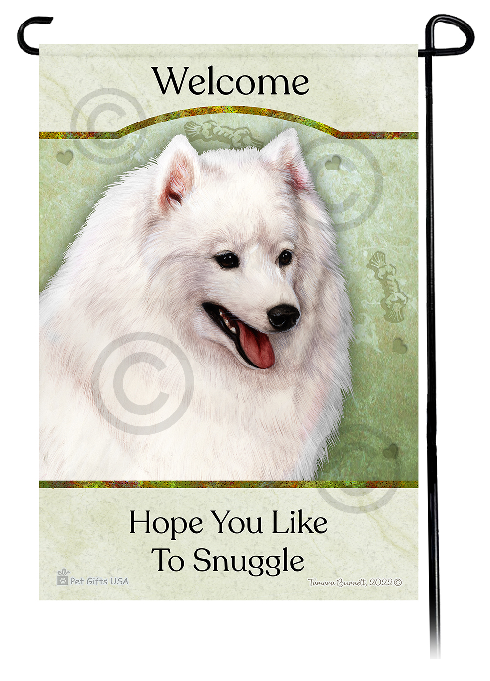 Japanese Spitz White Hope You Like To Snuggle Flag | Pet Gifts USA