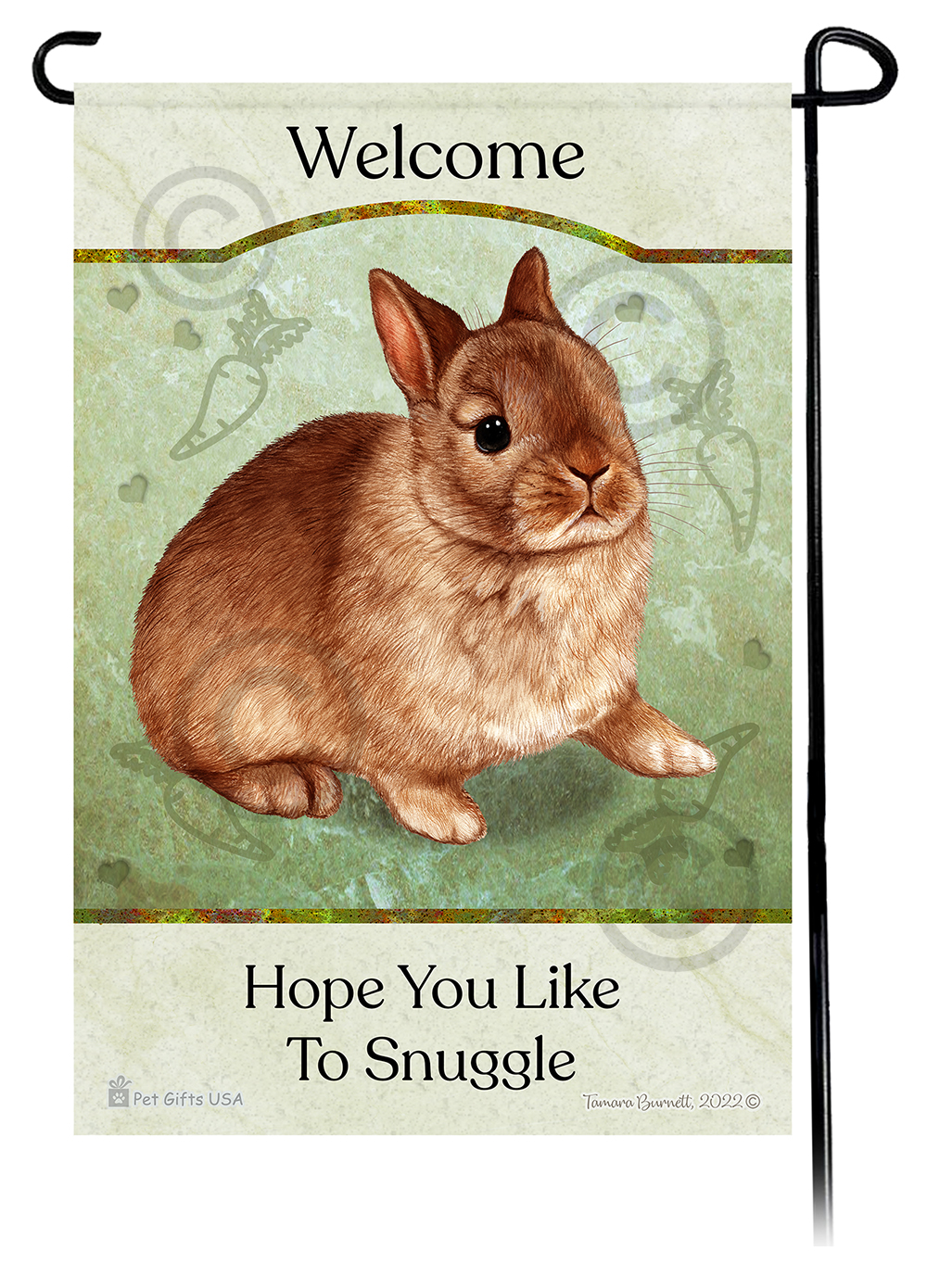 Rabbit Netherland Dwarf Cinnamon Hope You Like To Snuggle Flag | Pet ...