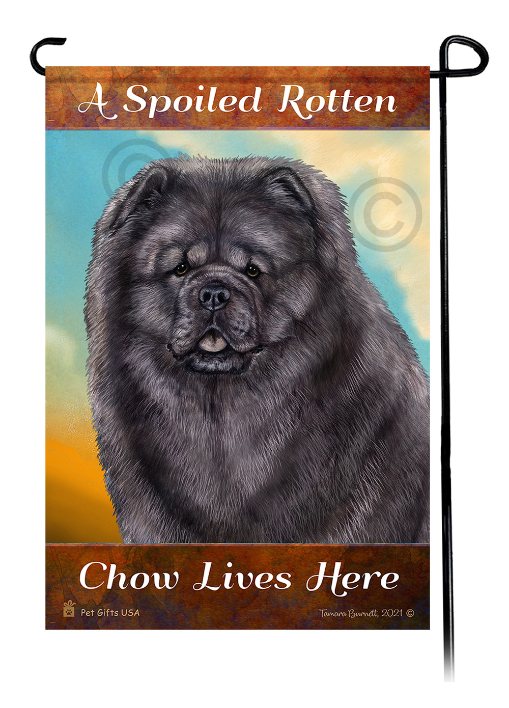 A Spoiled Rotten Chow Chow Blue Lives Here - Garden Flag | Pet Gifts USA