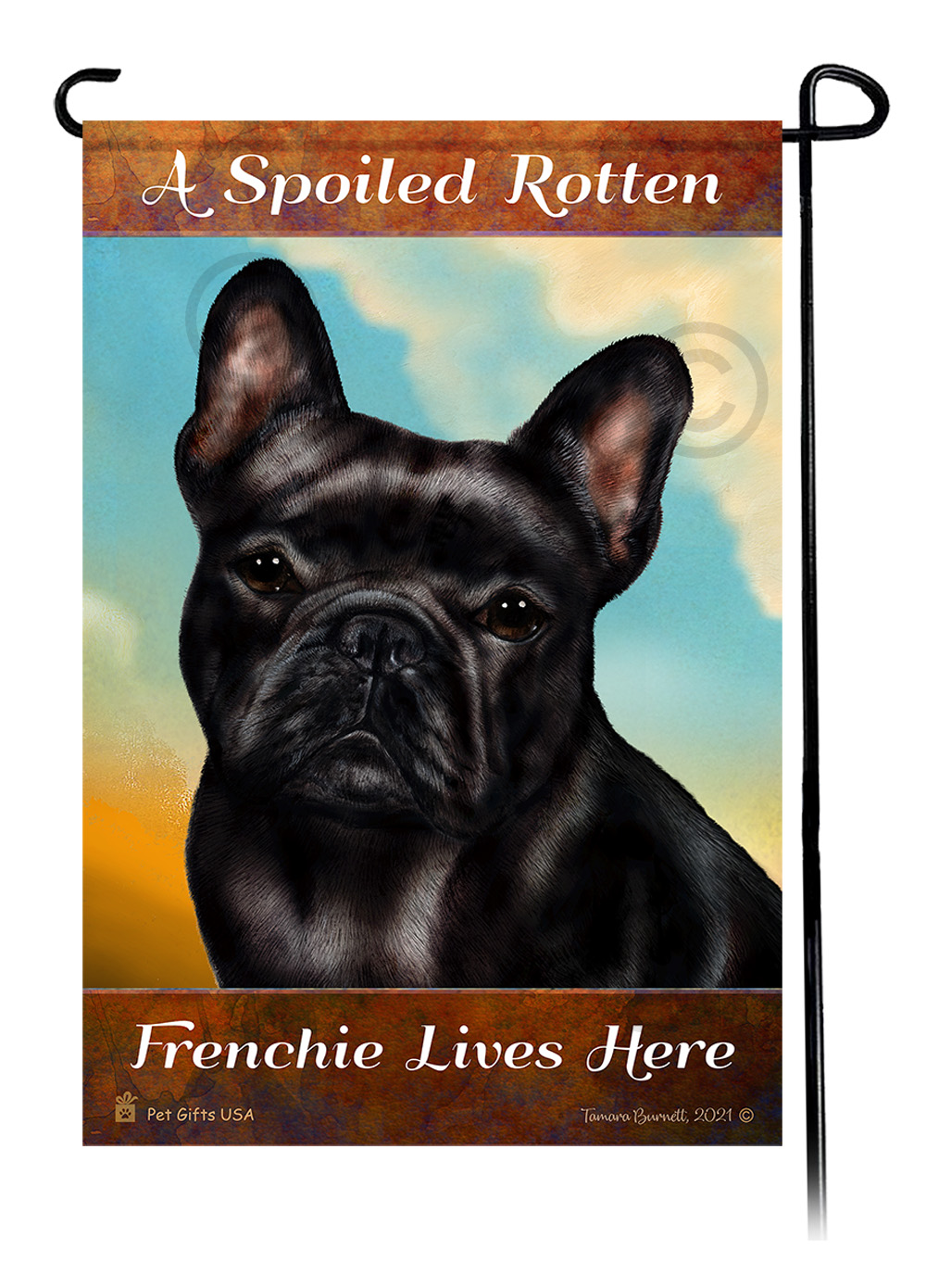 A Spoiled Rotten French Bulldog Black Lives Here - Garden Flag | Pet ...
