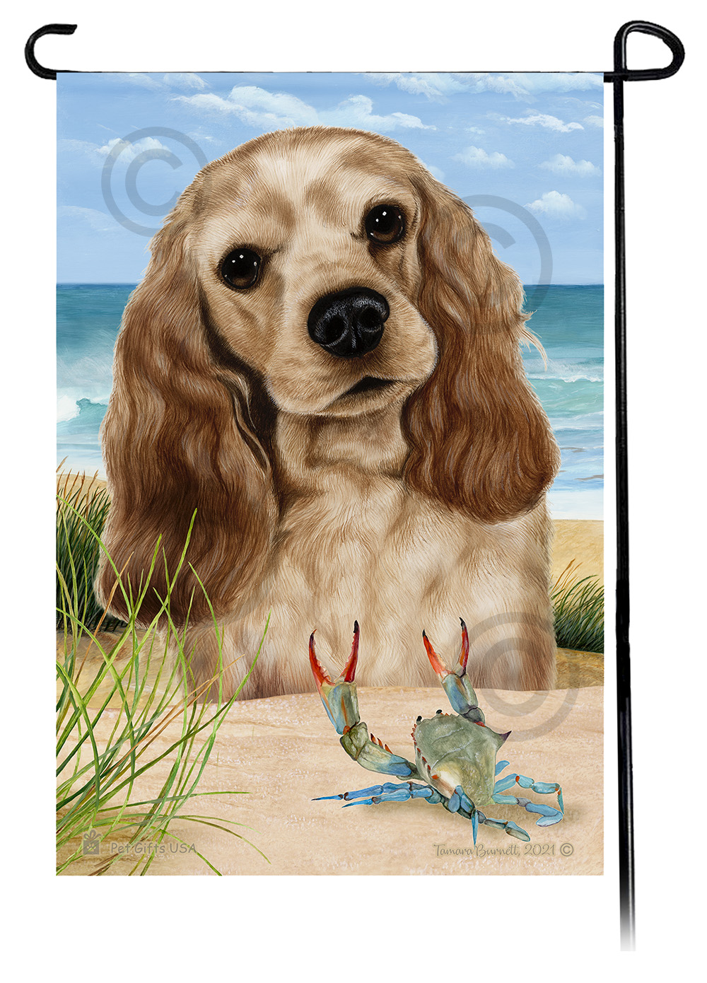 Cocker Spaniel Buff Summer Beach Garden Flag | Pet Gifts USA