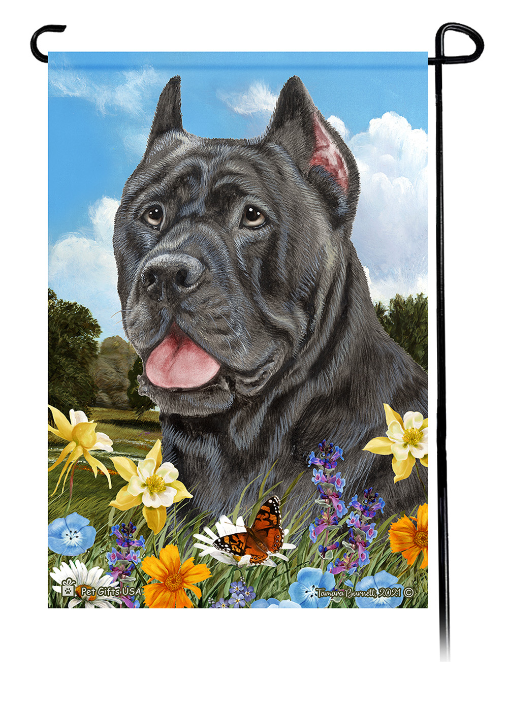 Cane Corso Blue Summer Flowers Garden Flag - | Arks-N-Barks