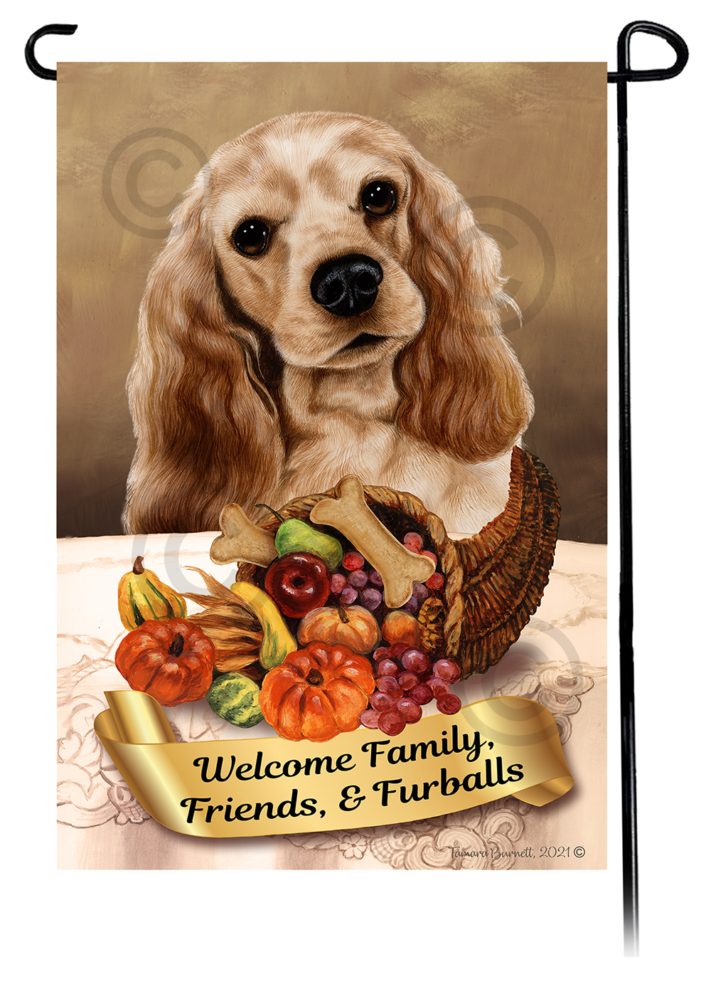 Cocker Spaniel Buff Thanksgiving - Garden Flag | Pet Gifts USA