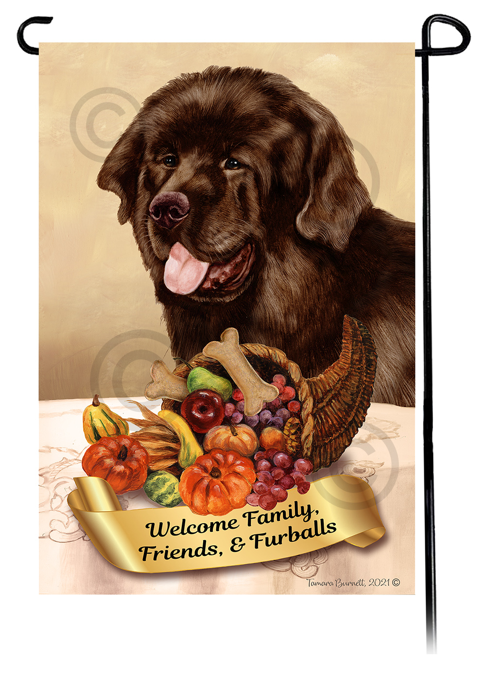 Newfoundland Chocolate Thanksgiving - Garden Flag | Pet Gifts USA