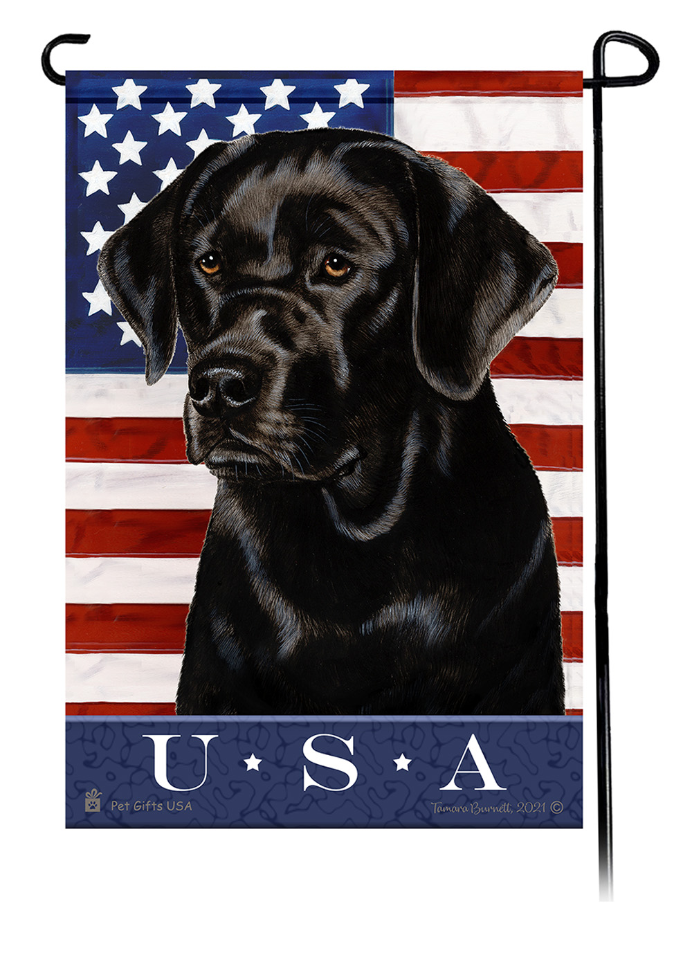 Labrador Black English True Blue Garden Flag | Pet Gifts USA