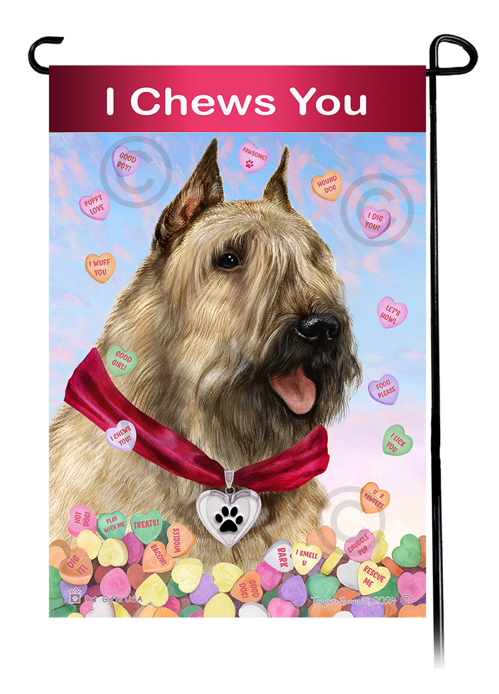 Bouvier Wheaten - Valentine Sweetheart Garden Flag | Pet Gifts USA