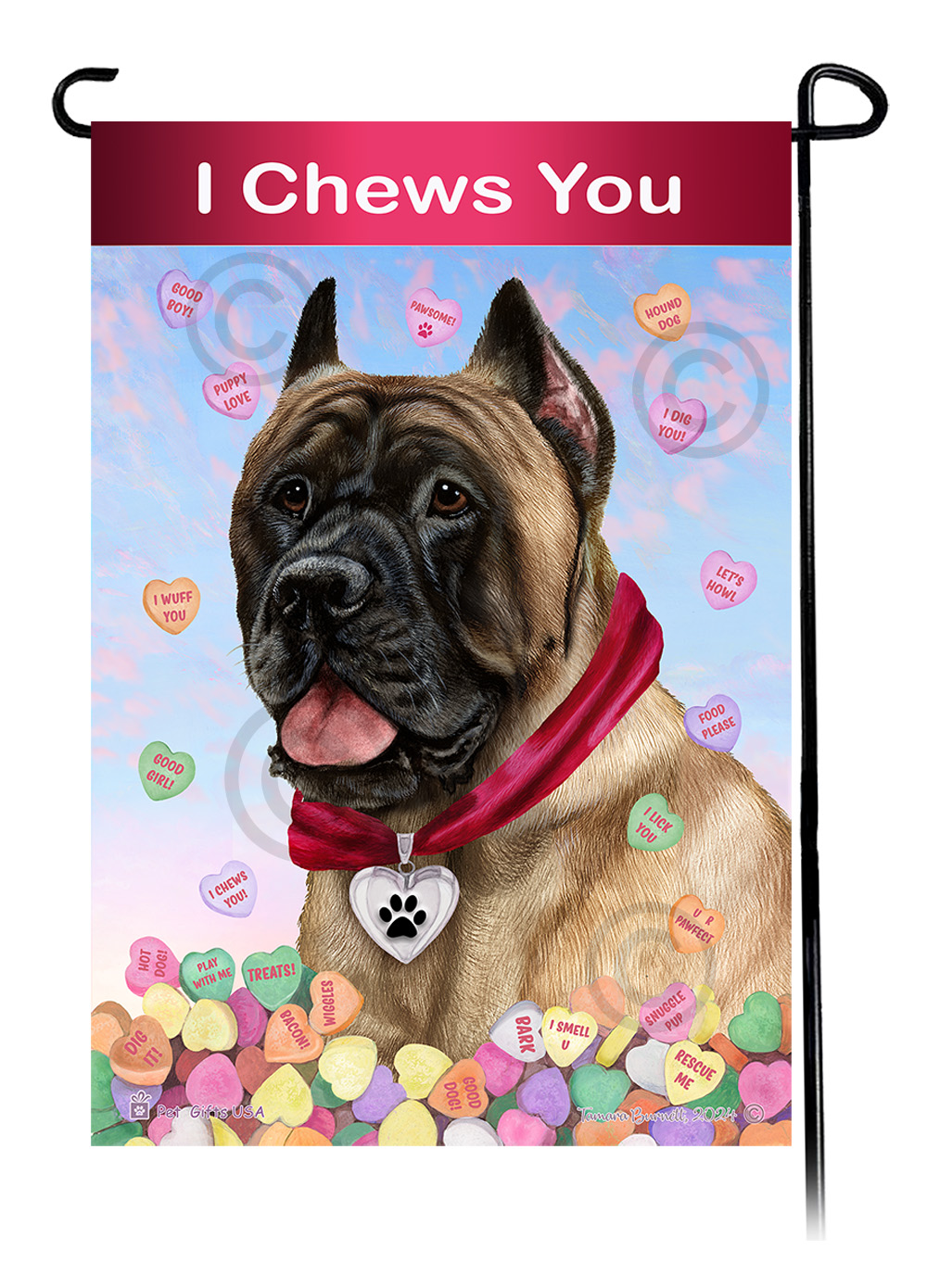 Cane Corso Fawn - Valentine Sweetheart Garden Flag | Pet Gifts USA