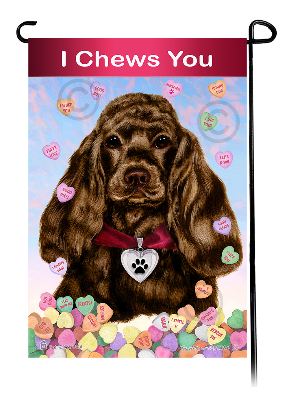 Cocker Spaniel Chocolate - Valentine Sweetheart Garden Flag | Pet Gifts USA