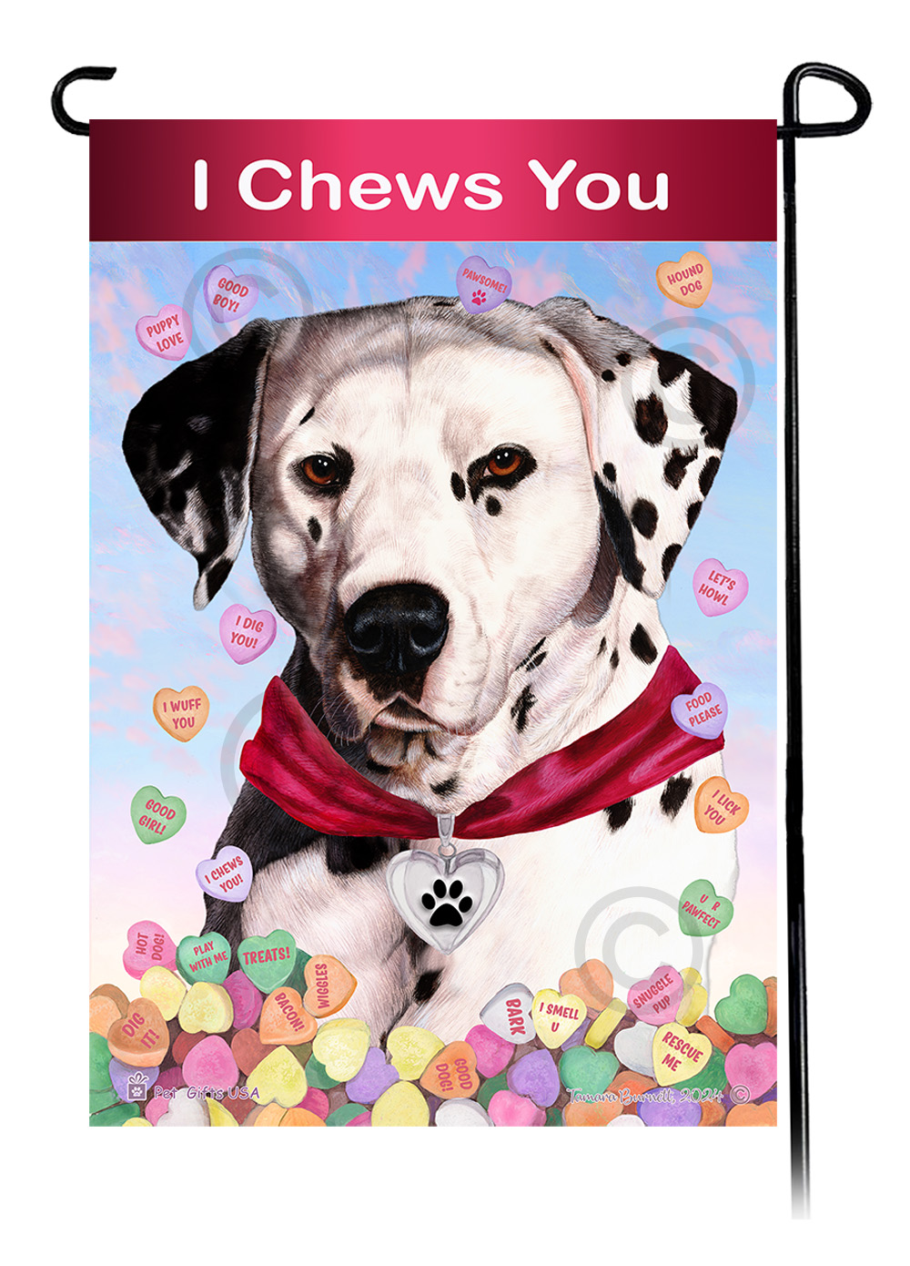 Dalmatian Black and White - Valentine Sweetheart Garden Flag | Pet ...