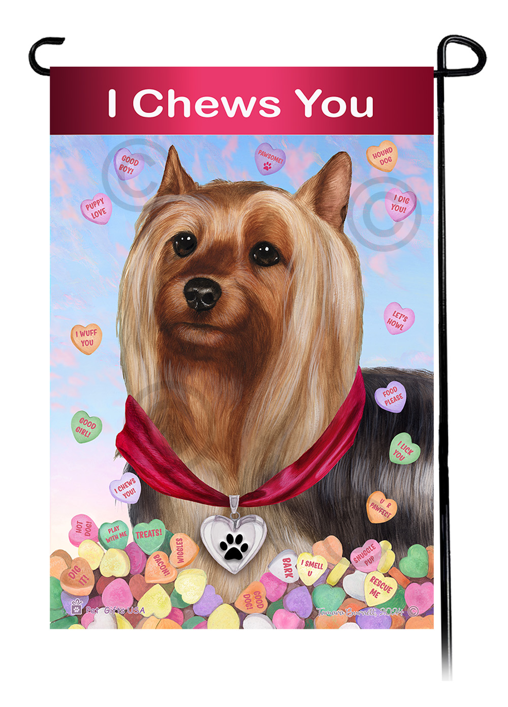 Silky Terrier - Valentine Sweetheart Garden Flag | Pet Gifts USA
