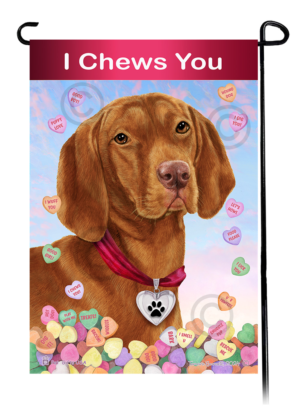 Vizsla - Valentine Sweetheart Garden Flag | Pet Gifts USA