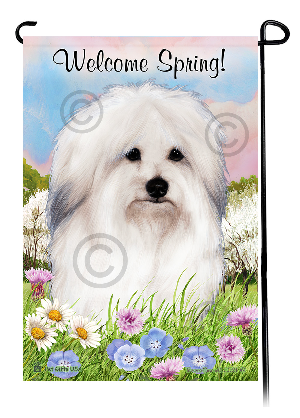 Coton de Tulear - Welcome Spring Garden Flag - | Arks-N-Barks