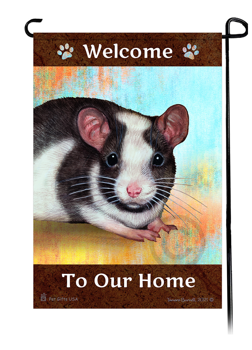 Rat Terrier Black and White Cropped - Out Of This World Garden Flag ...