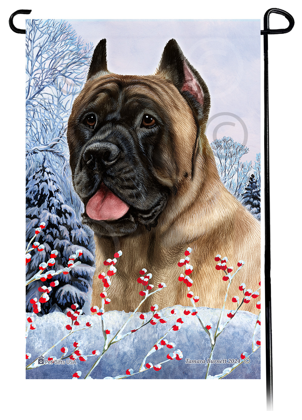 Cane Corso (Fawn) - Winterberries Garden Flag | Pet Gifts USA