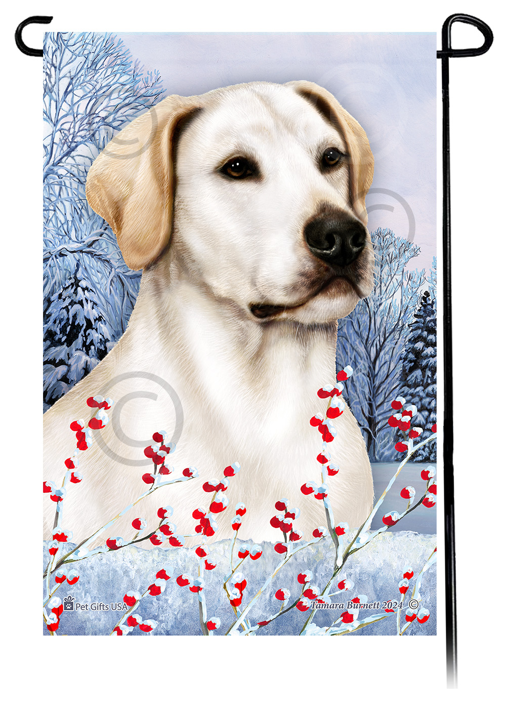 Labrador Retriever (American White) - Winterberries Garden Flag | Pet ...