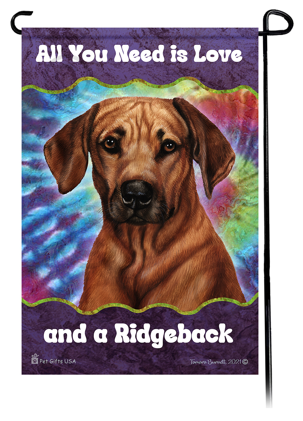 Rhodesian Ridgeback Woofstock Garden Flag | Pet Gifts USA