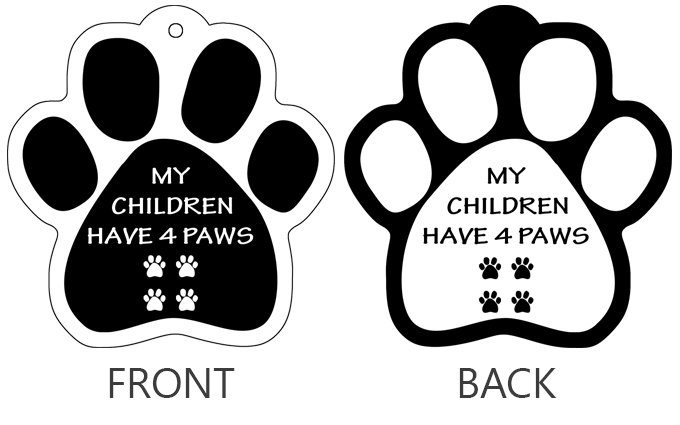 My Children Have 4 Paws - Paw Keychain - | Arks-N-Barks