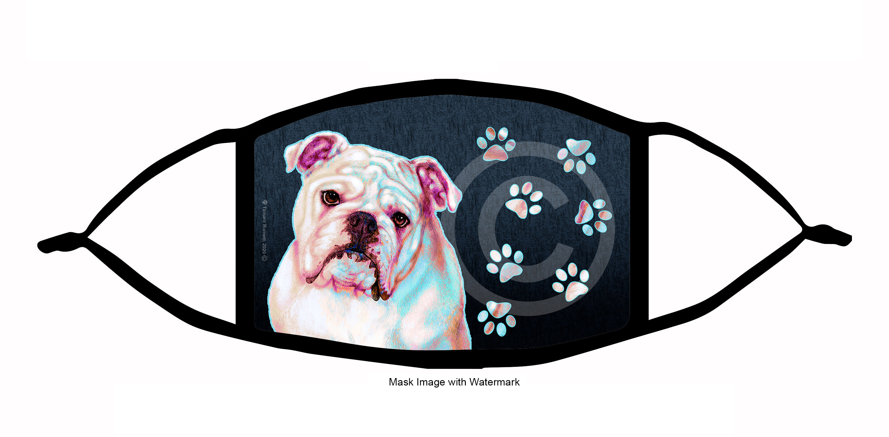 English Bulldog (White) Funky Pups Cloth Face Mask | Pet Gifts USA