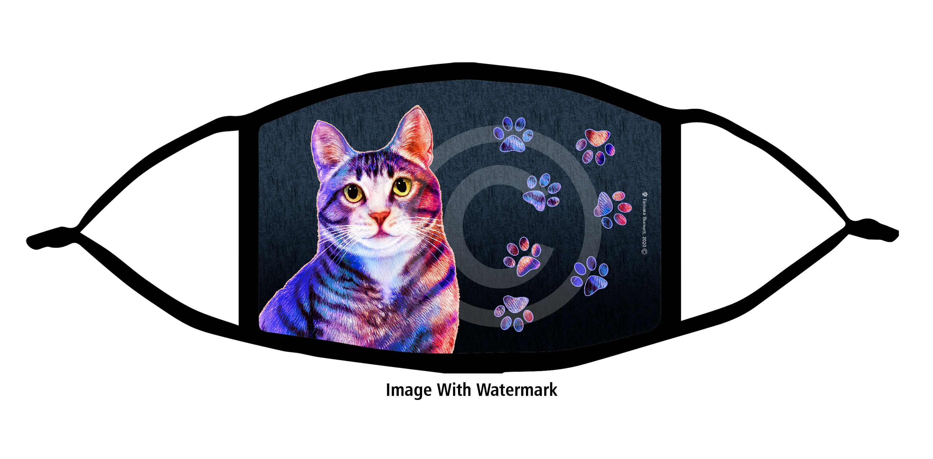 Tabby Brown and White Funky Pups Cloth Face Mask | Pet Gifts USA