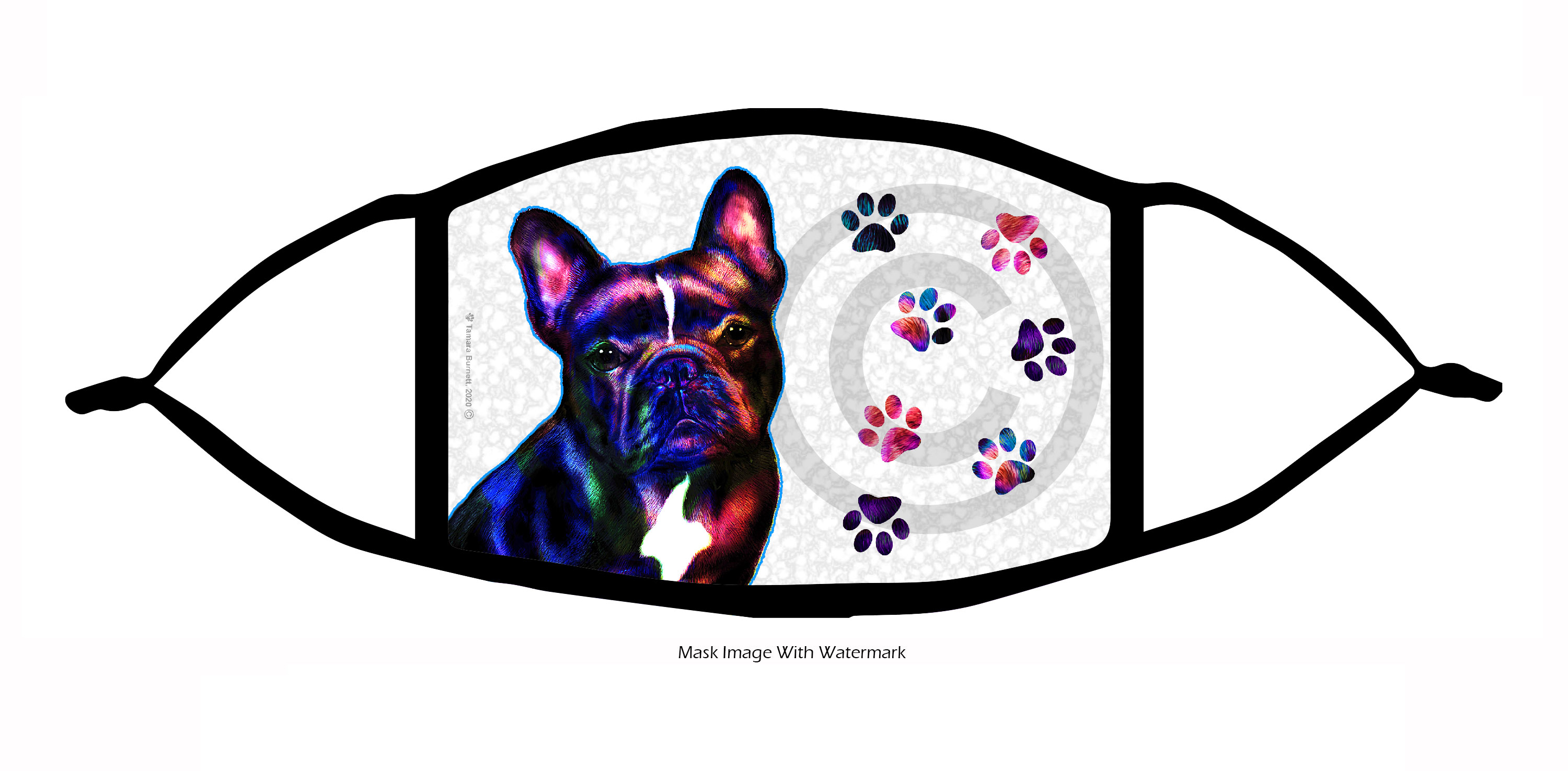 French Bulldog (Black) Groovy Paws Cloth Face Mask | Pet Gifts USA