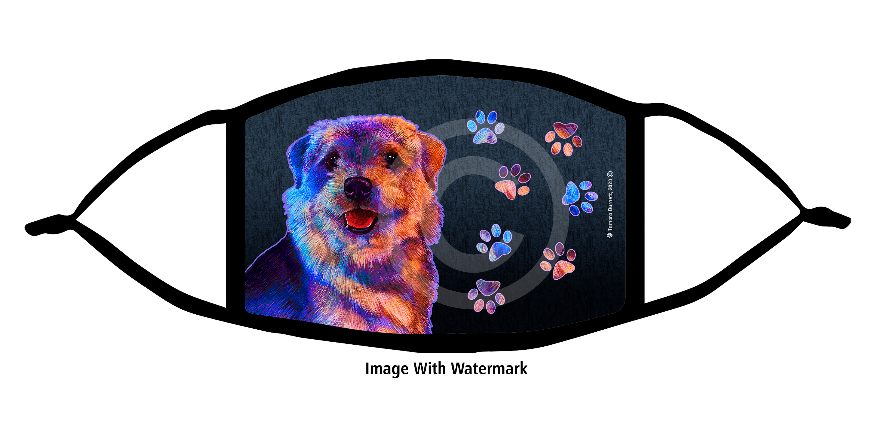 Labradoodle Blonde Funky Pups Cloth Face Mask | Pet Gifts USA