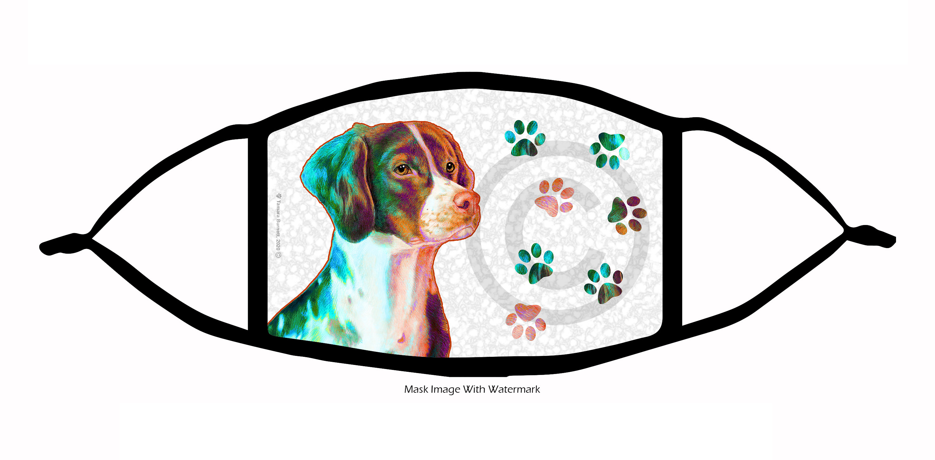 Brittany Groovy Paws Cloth Face Mask | Pet Gifts USA