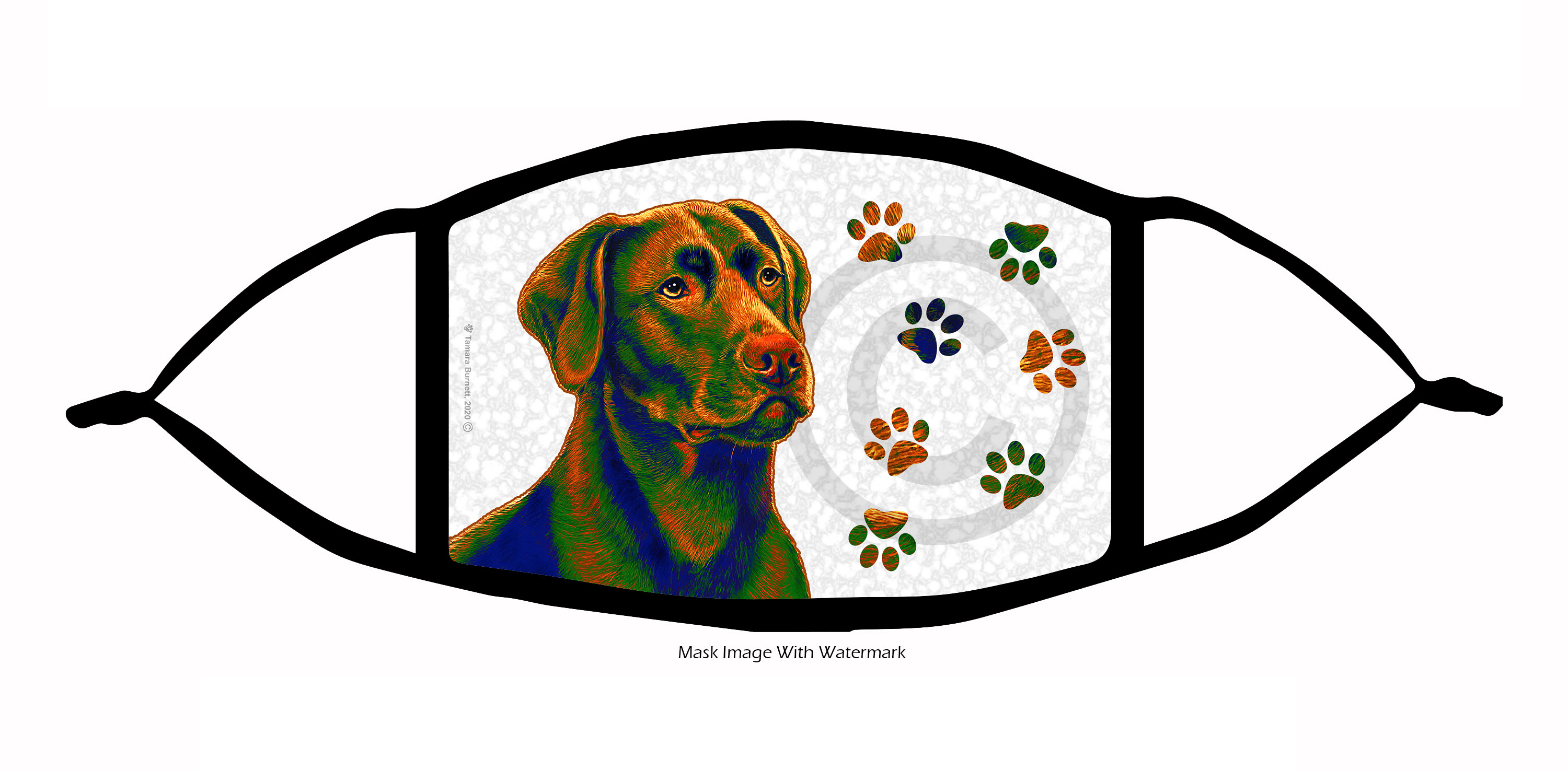 Labrador (American Chocolate) Groovy Paws Cloth Face Mask | Pet Gifts USA