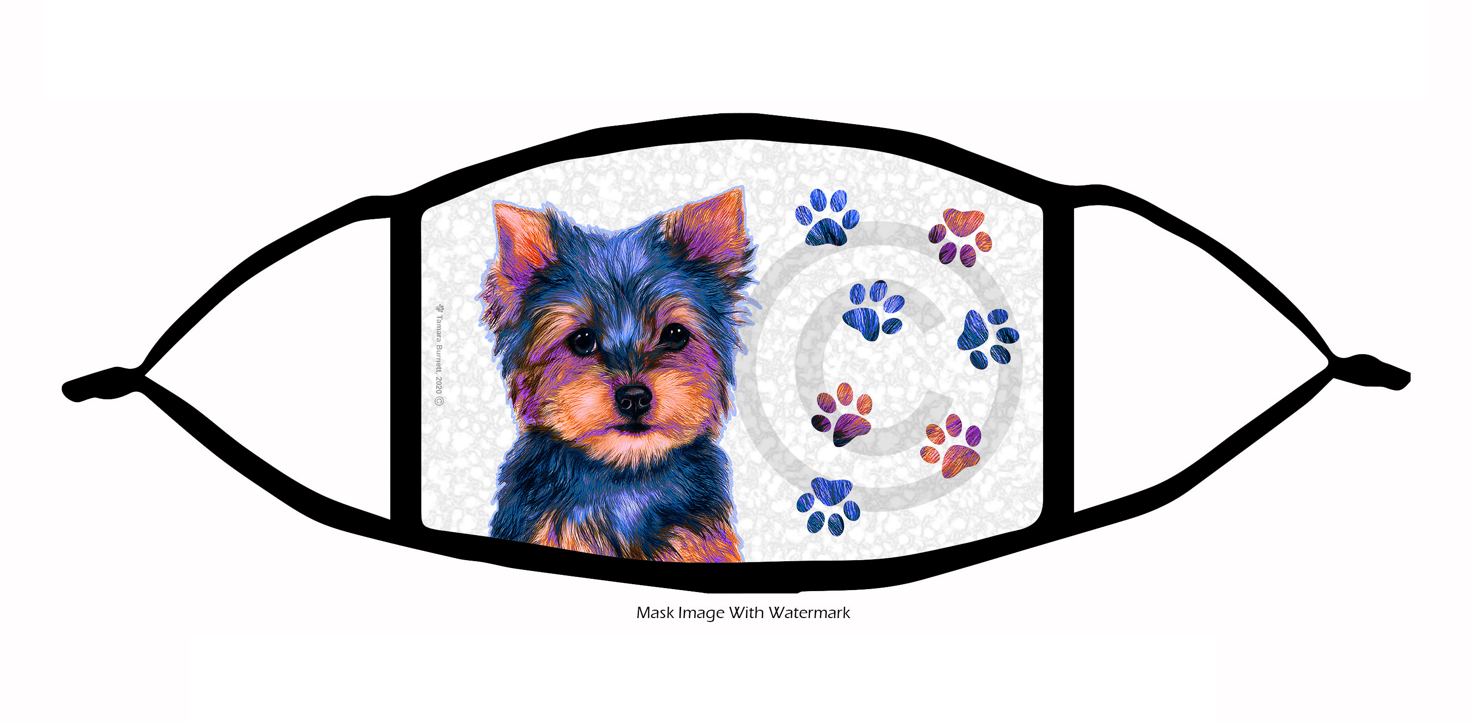 Yorkie (Puppy) Groovy Paws Cloth Face Mask | Pet Gifts USA