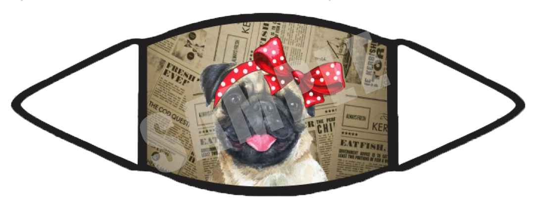 Pug Tan Pawies Face Mask (Brown) | Pet Gifts USA