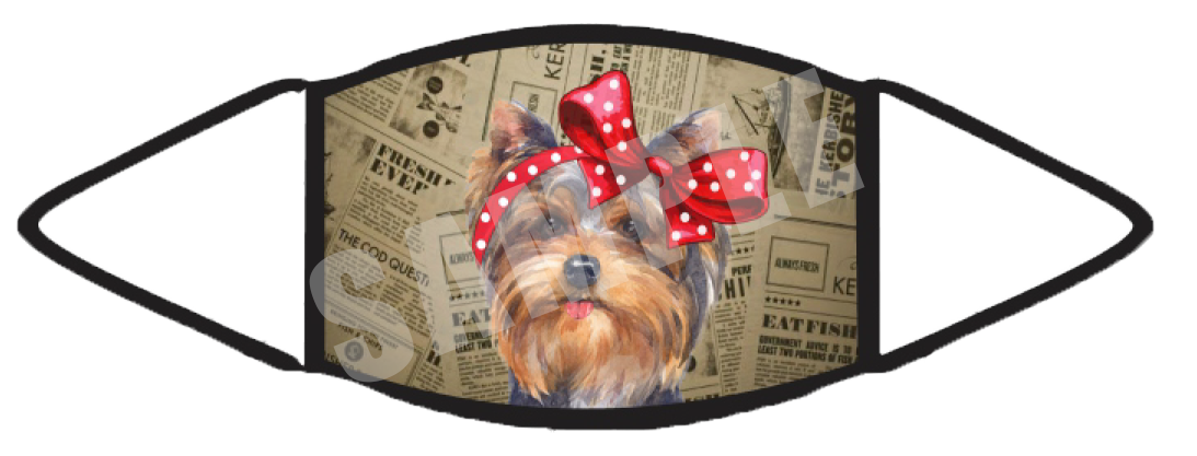 Yorkie Pawies Face Mask (Newspaper) | Pet Gifts USA
