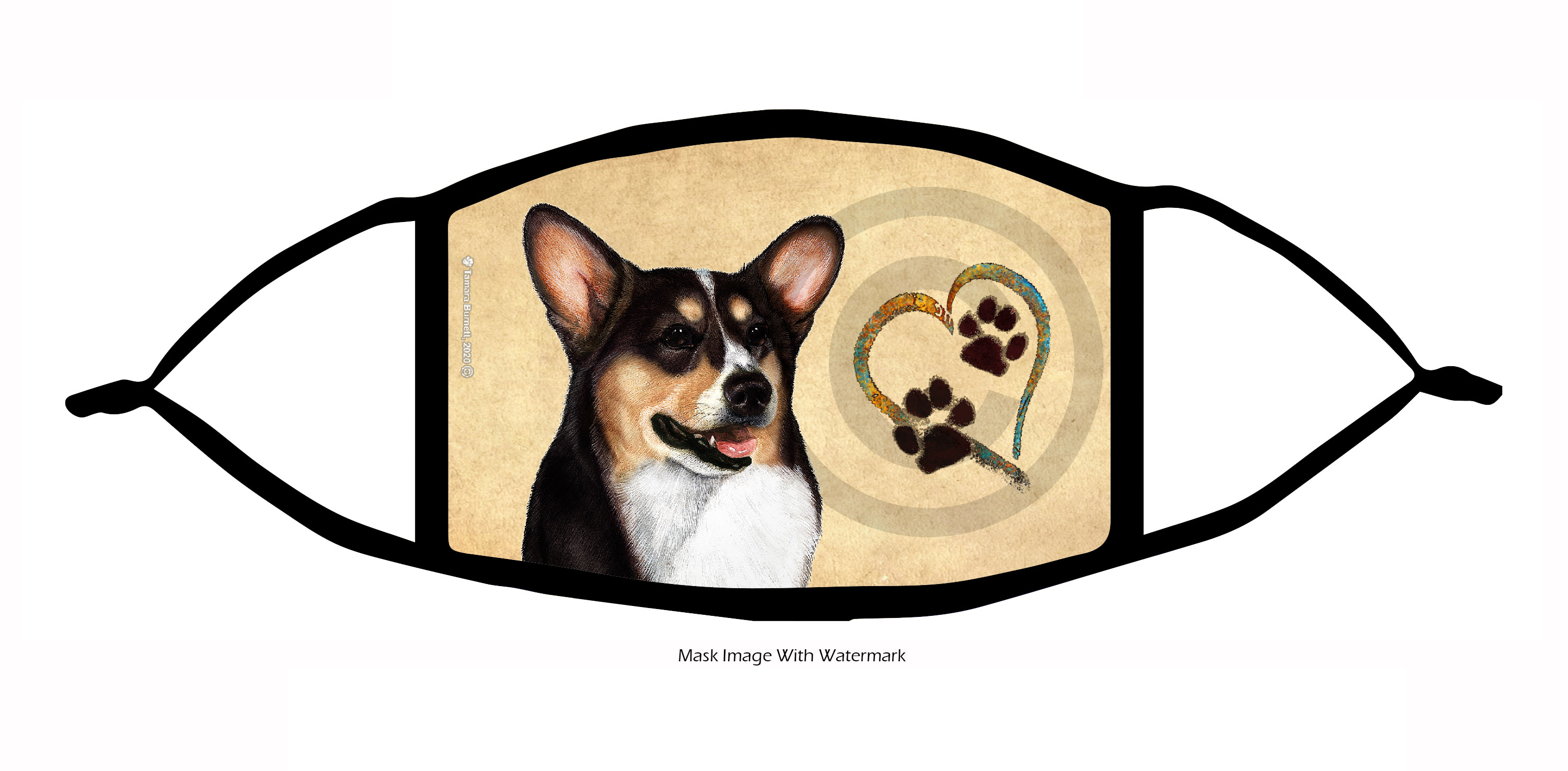 Labrador (English Black) Paws On My Heart Cloth Face Mask | Pet Gifts USA