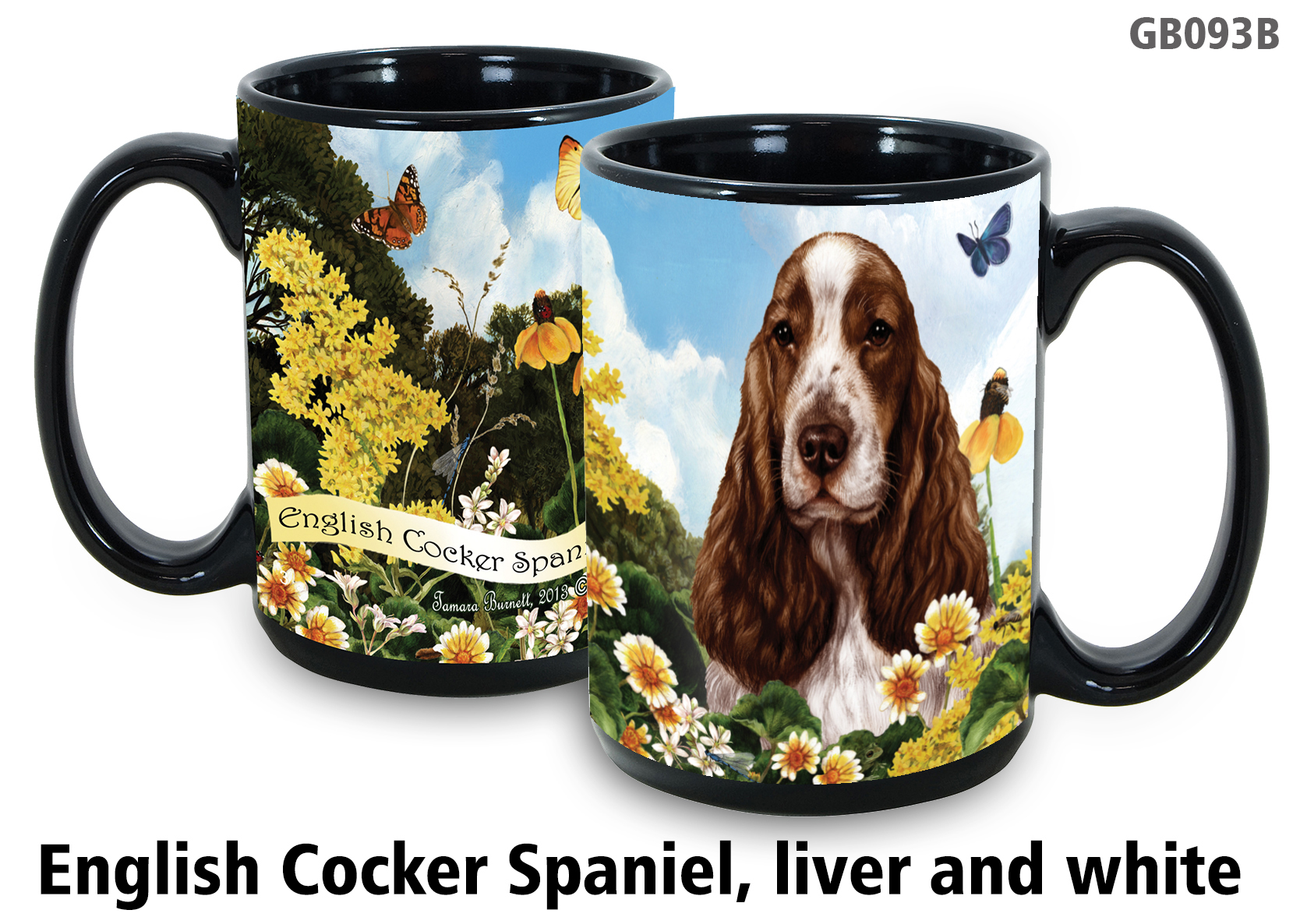English Cocker Spaniel Liver and White - Garden Party Fun Mug 15 oz ...