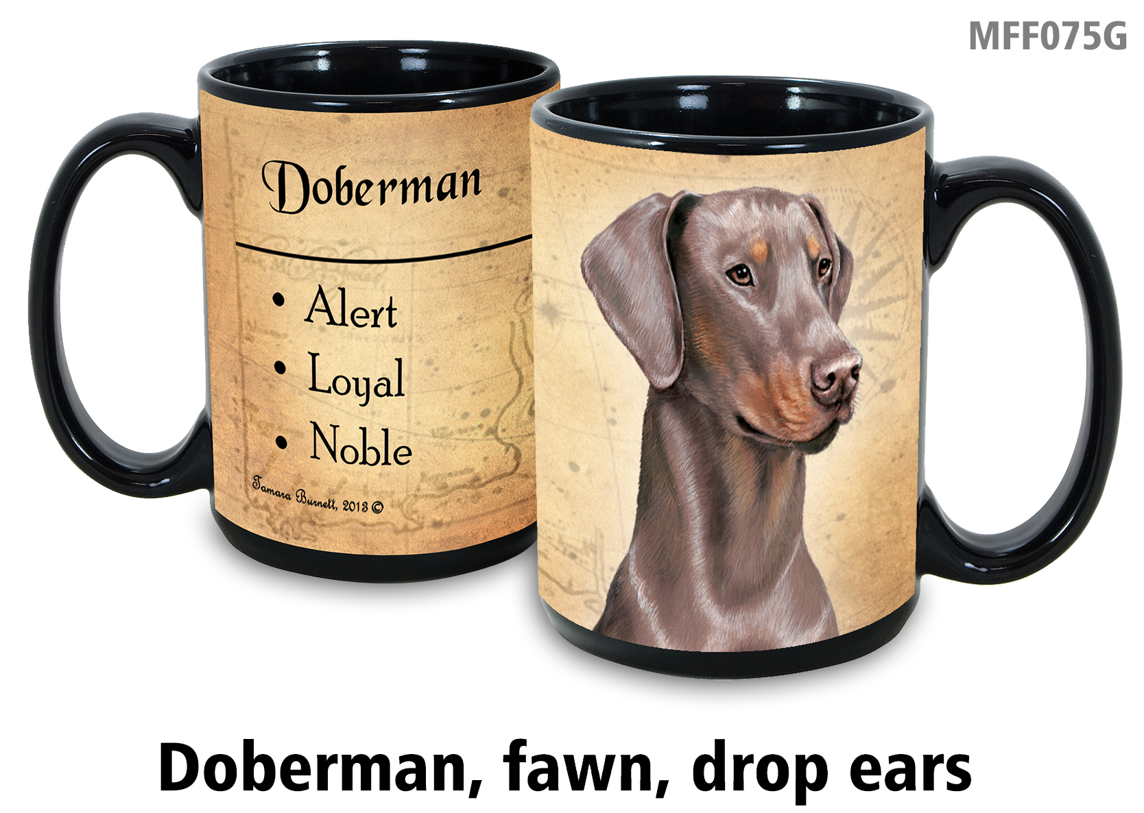 Doberman Uncropped Fawn - My Faithful Friends Mug 15 oz | Pet Gifts USA