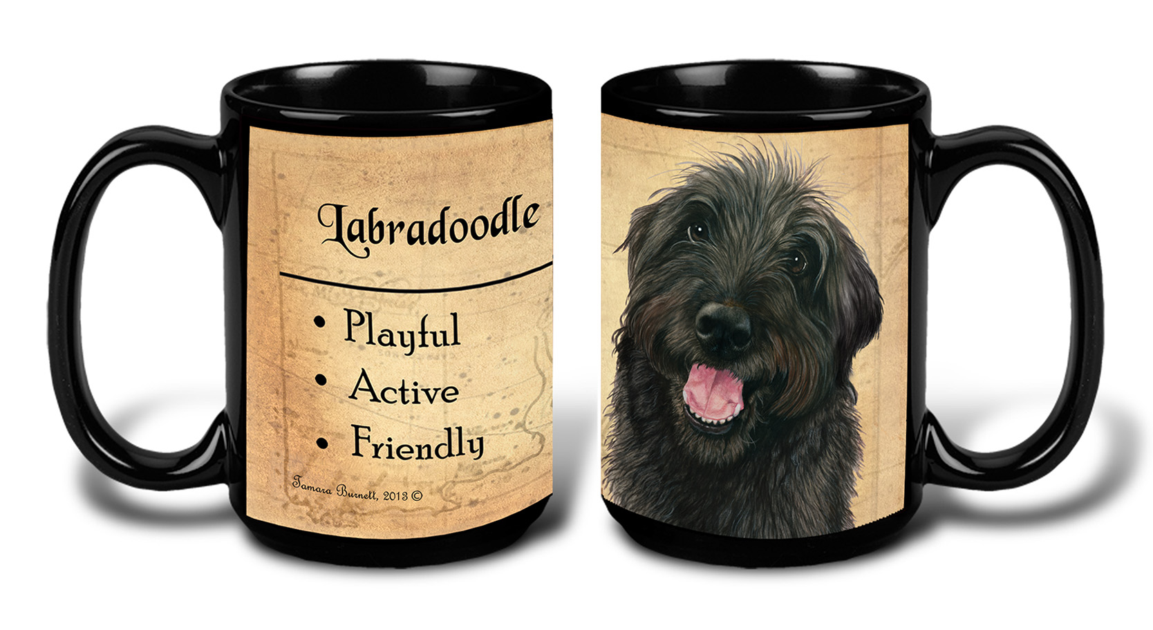 Labradoodle Shaggy Black - My Faithful Friends Mug 15 oz | Pet Gifts USA