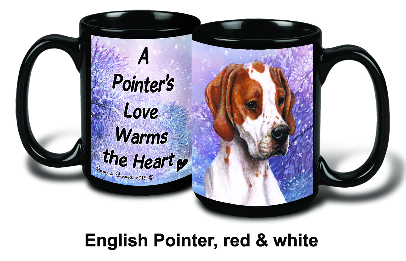 English Pointer Red and White Winter Mug 15 oz | Pet Gifts USA