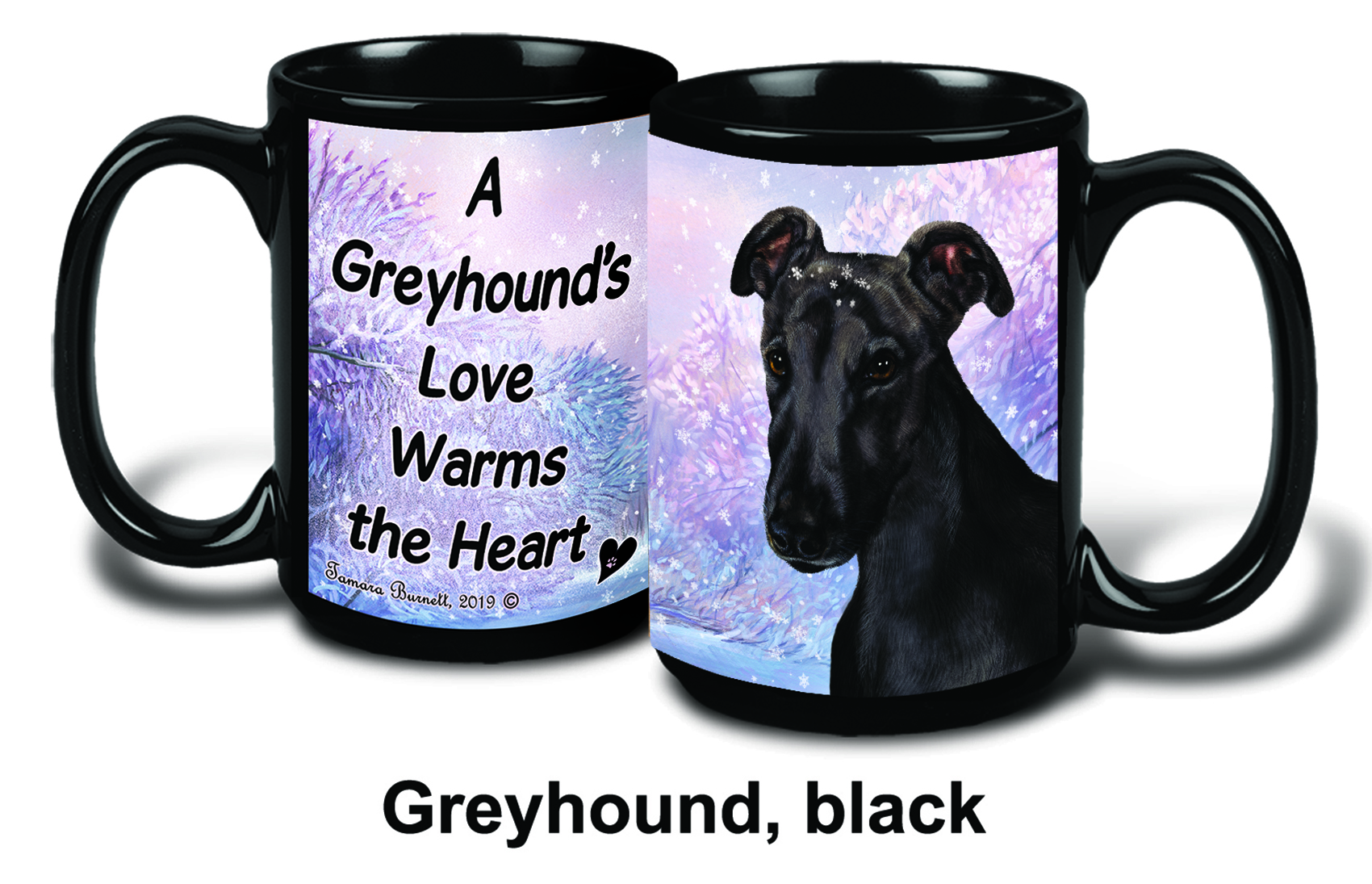 Greyhound Black Winter Mug 15 oz | Pet Gifts USA