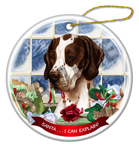 English Pointer Brown - Santa I Can Explain Ornament | Pet Gifts USA
