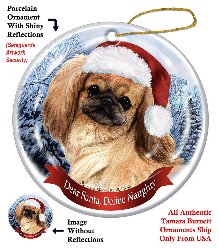 Pekingese Fawn Sable - Dear Santa, Define Naughty Ornament | Pet Gifts USA