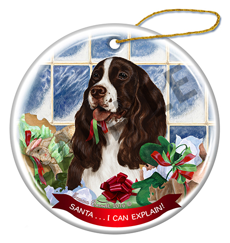 Springer Spaniel Liver and White - Santa I Can Explain Ornament | Pet ...