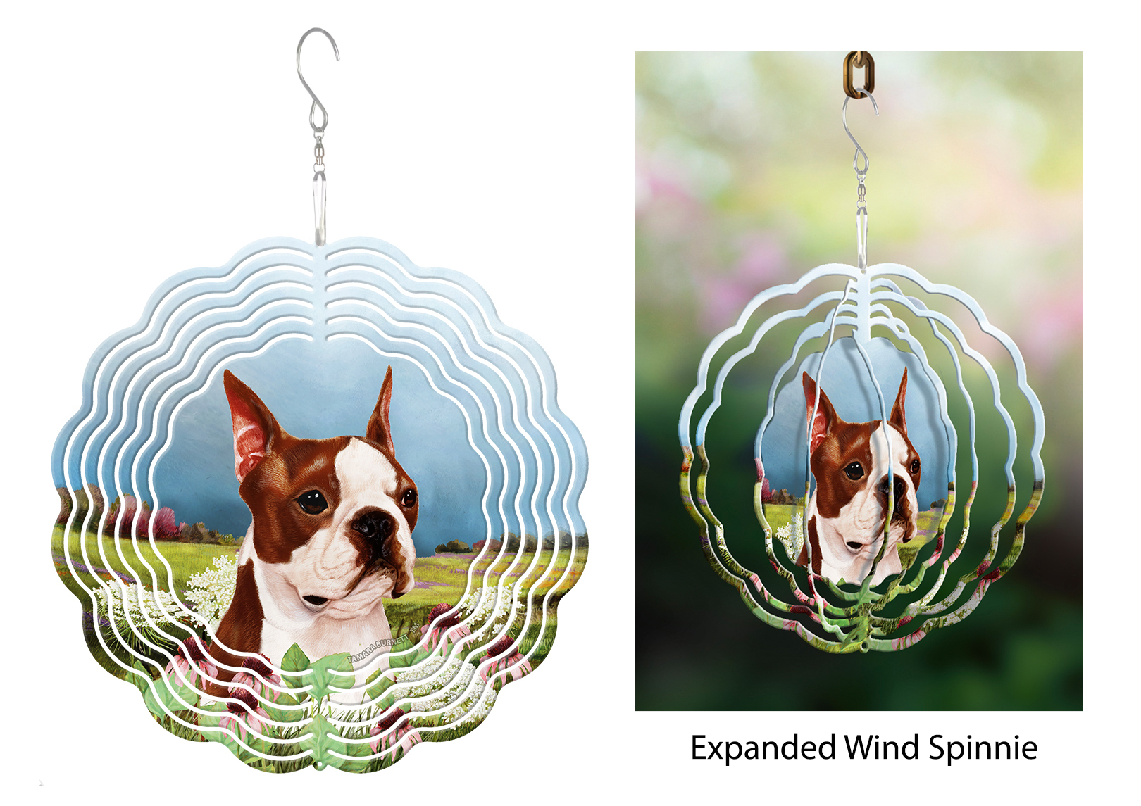 Boston Terrier (Red And White) - Wind Spinner | Pet Gifts USA