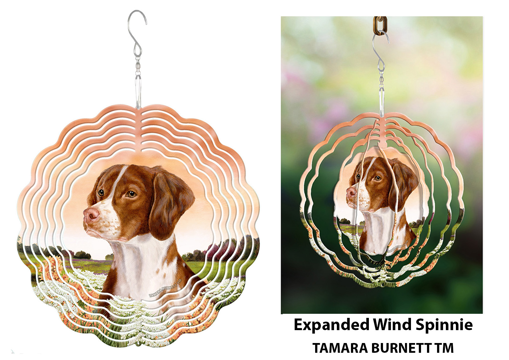 Brittany Orange and White - Wind Spinner | Pet Gifts USA